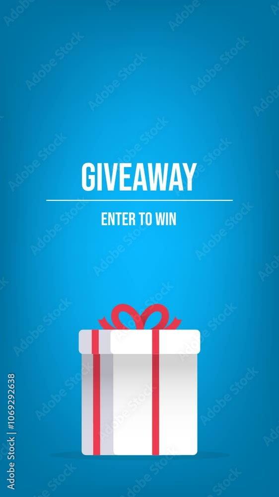 Giveaway animated video for social media post or website banner. Gift ...