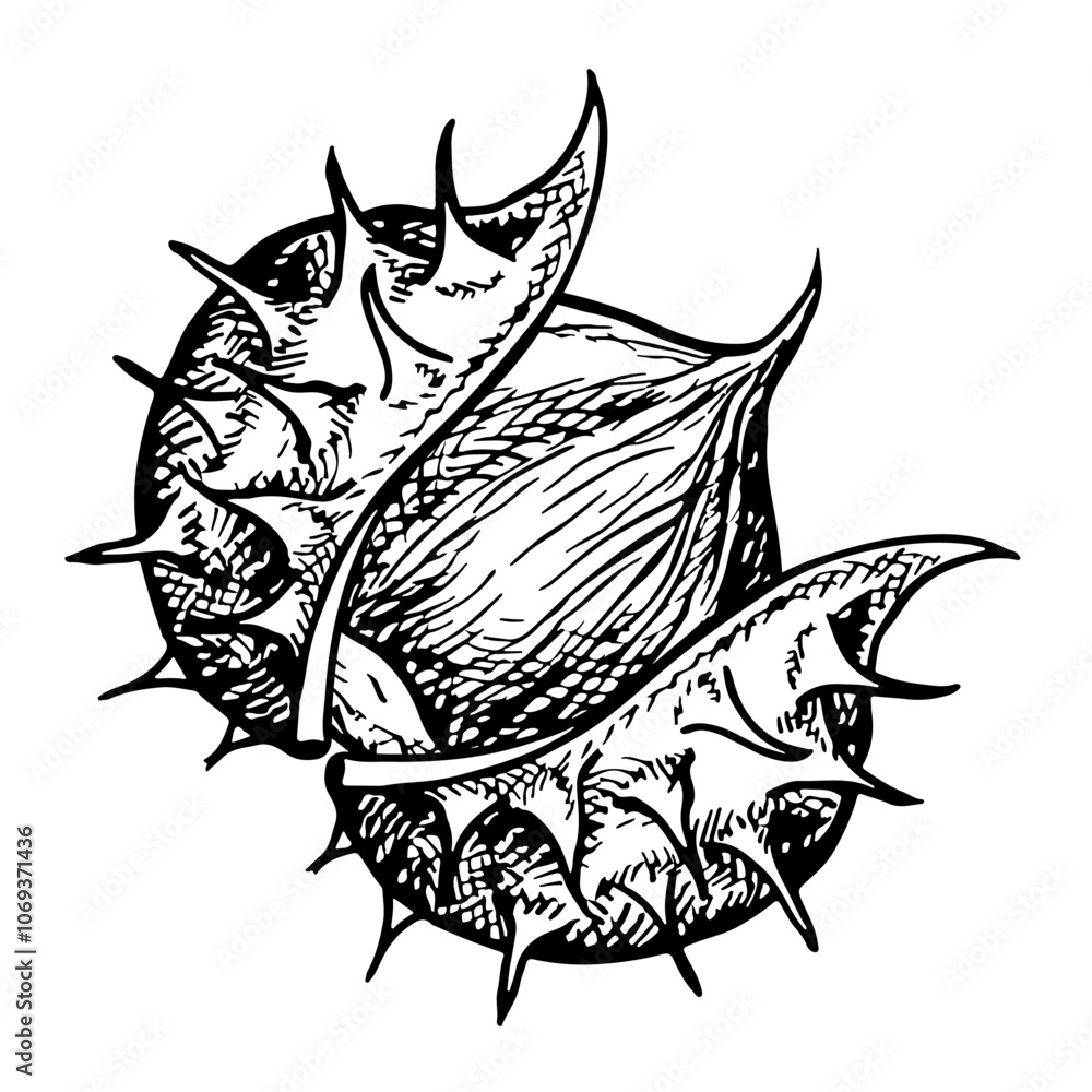 The chestnut is ripe. Vector graphics depicting the fruits of a ripe ...