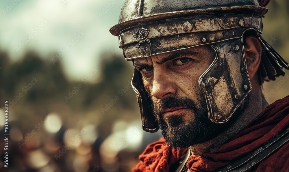 Portrait of a Roman centurion in the battlefield at the time of Jesus ...
