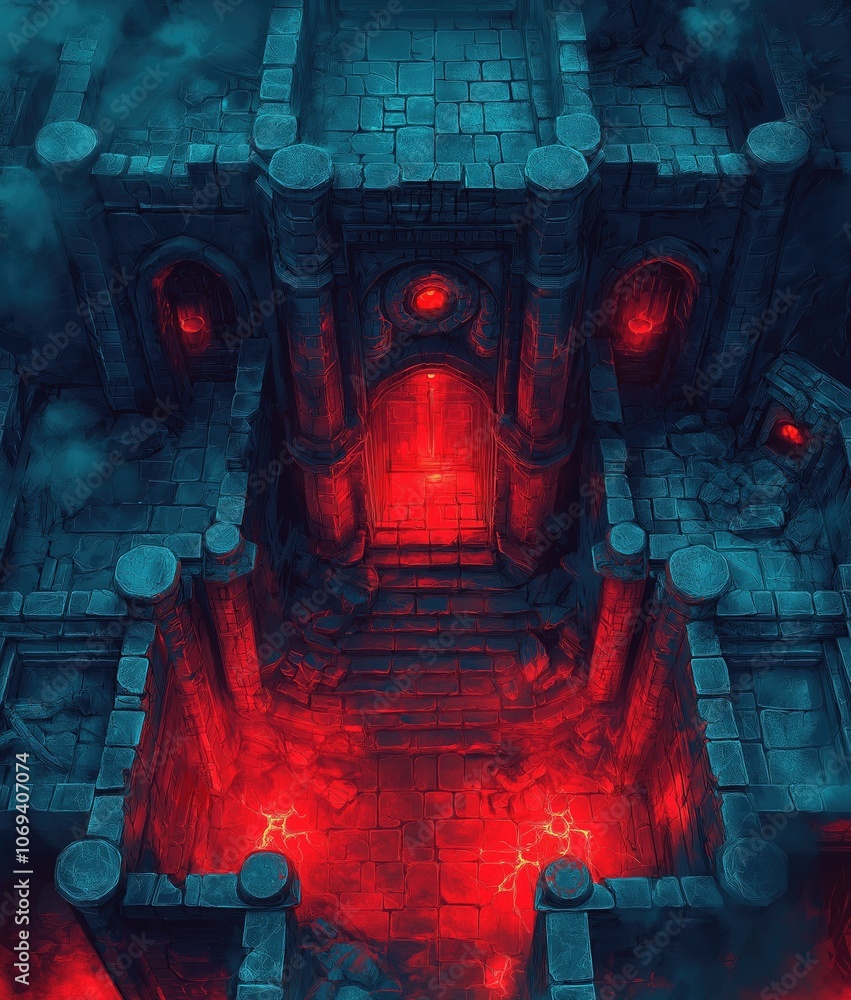 Dark Fantasy Temple Ruins Tabletop RPG Map, Mysterious Roleplaying ...