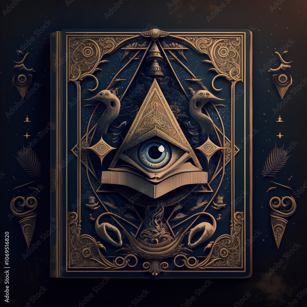 Mystical geometry. Eye of Providence and pharaohs. Mystical symbols and ...