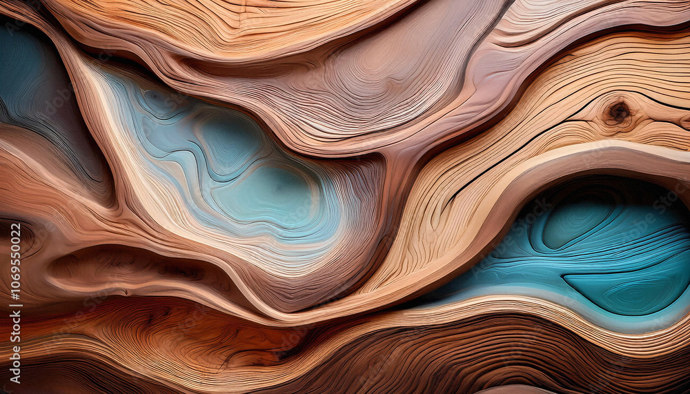 Wood Grain Background. Organic illustration with fluid wood veins and ...