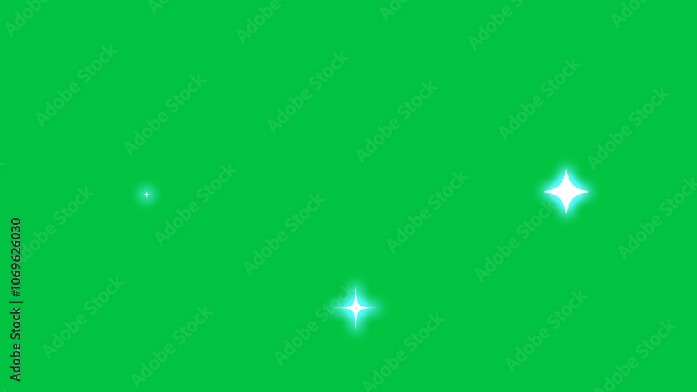 Stars motion graphic effects on green screen background. Glitter ...