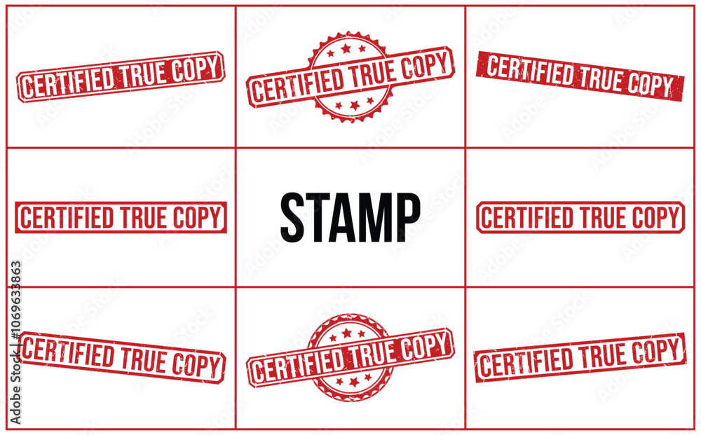 Certified True Copy rubber stamp on white background. Certified True Copy Stamp. Stock Vector ...