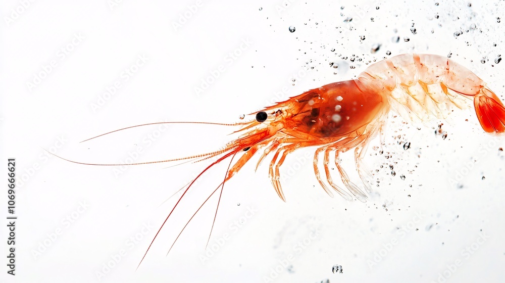 90.Living shrimp in water, soft body with delicate textures, isolated ...
