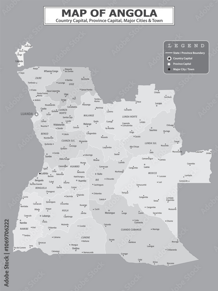 African Countries Geography Political map. Political map of country ...