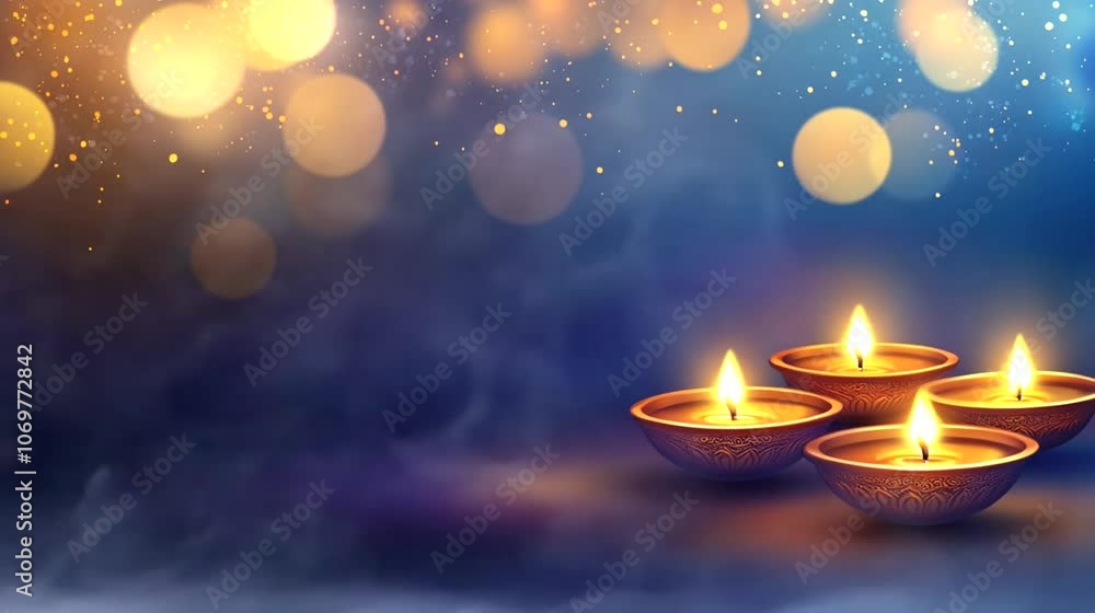 traditional indian oil lamp Hindu religious shubh deepavali. Seamless ...