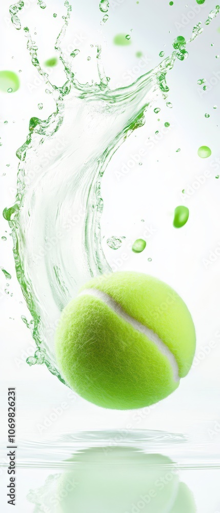 Tennis Ball Splash: Dynamic image of a tennis ball splashing into water ...