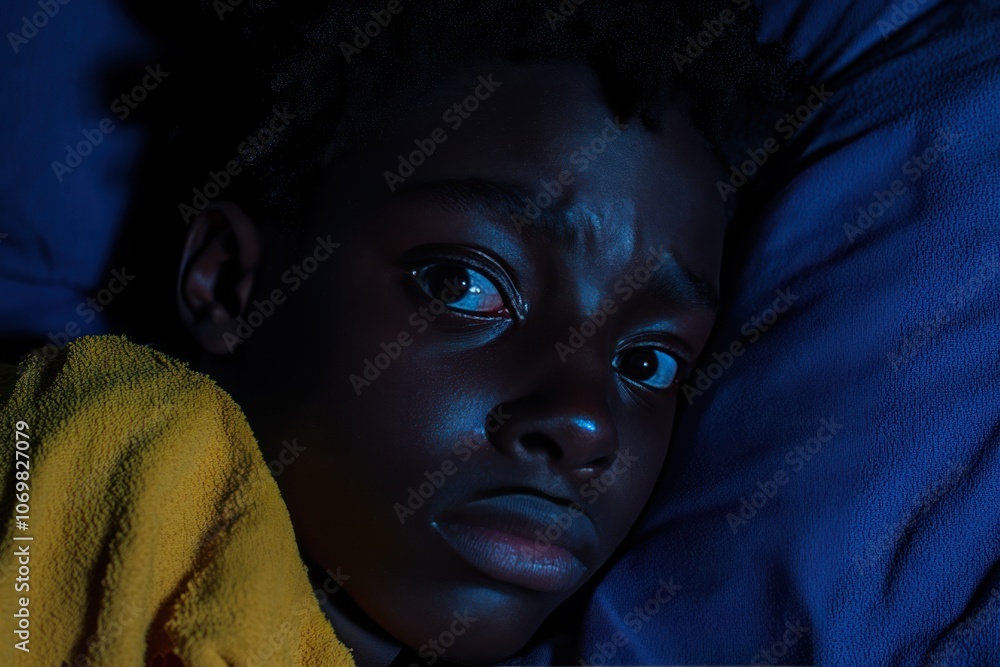 Agonizing Abdominal Pain: Black Woman in Bed Suffers Discomfort Stock ...