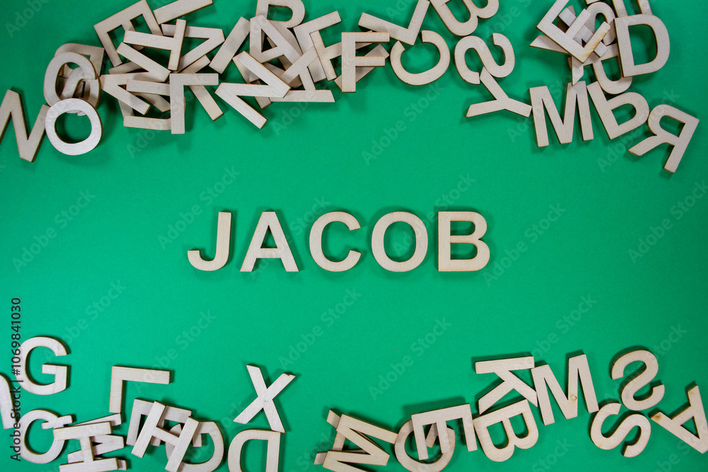Jacob popular and modern baby boy fashion name in wooden English ...