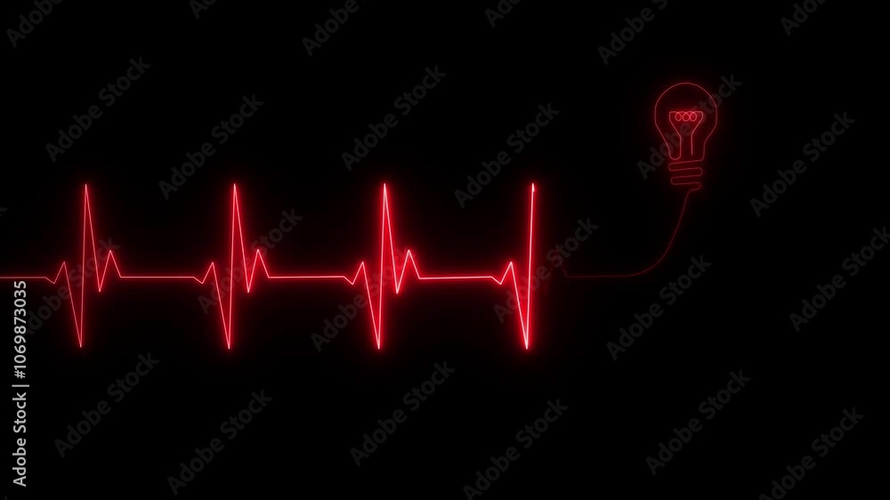 Heartbeat lines animation background .Health- medicine and human heart ...