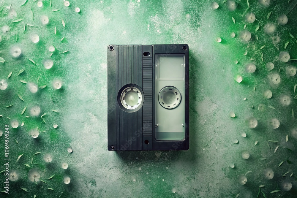 Minimalistic Conceptual Photography of a Vintage White and Green VHS ...