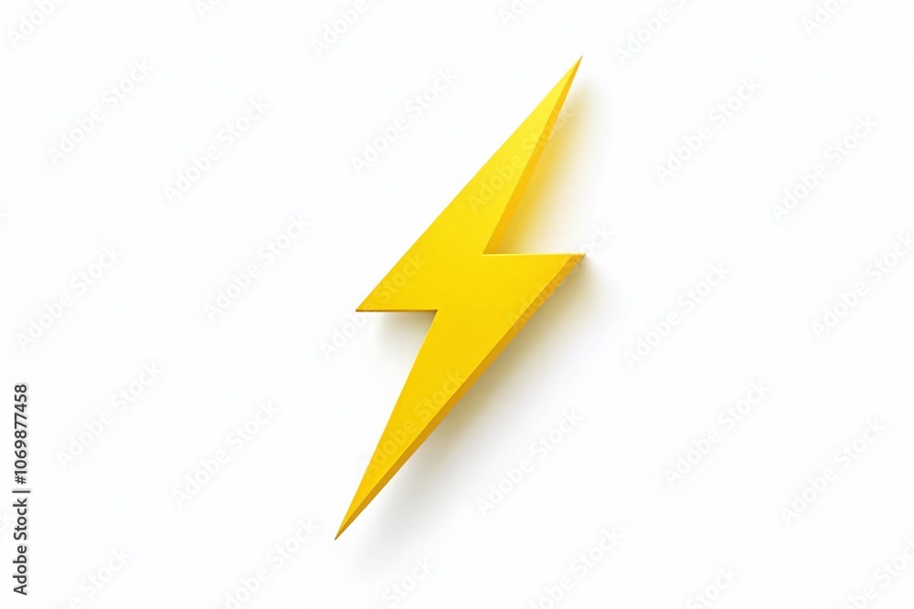 Minimalist Yellow Lightning Bolt Sticker Design for Printable Weather ...