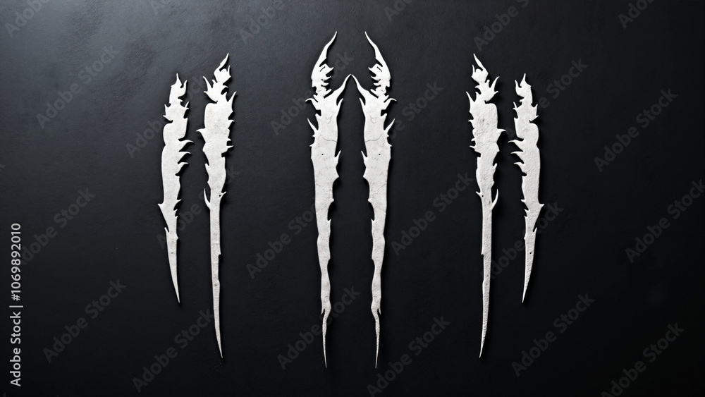 Menacing Claw Marks on Dark Wall: Dramatic Backdrop for Horror Films or ...