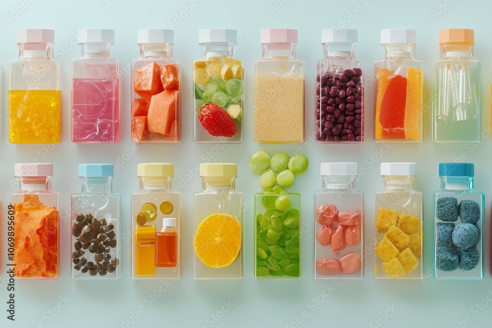 Chemical Composition of Food Packaging: Bright and Surreal Visual ...