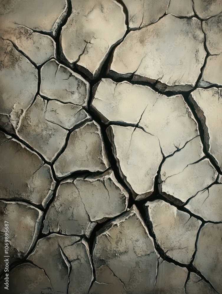 Dried Mud Cracks Cracked dried mud patches are scattered resembl Stock ...