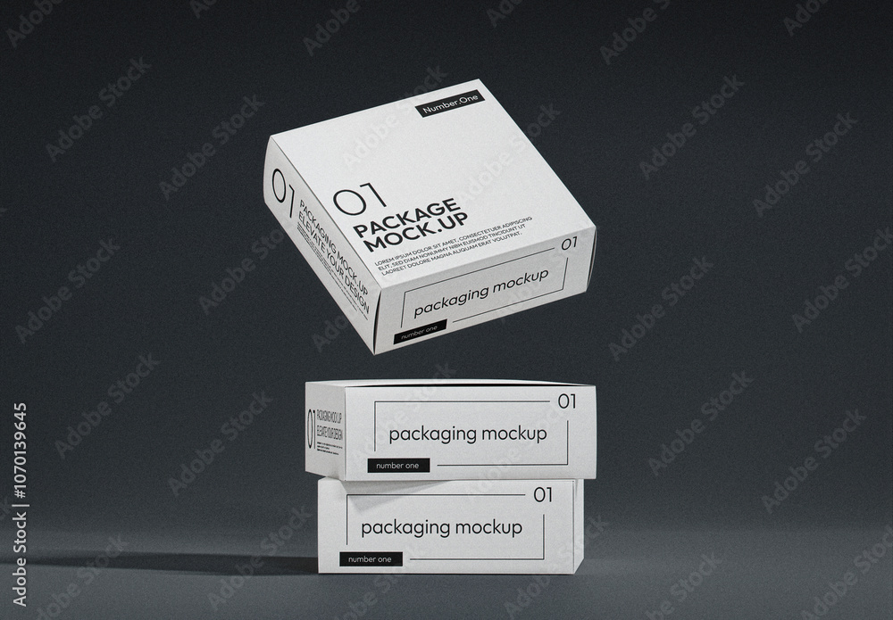 Square Packaging Boxes Mockup Stock Template | Adobe Stock