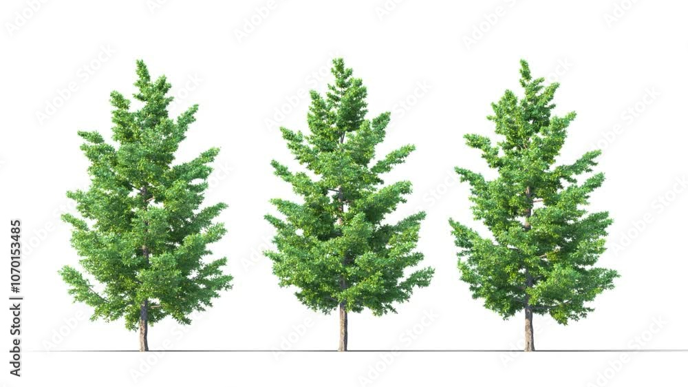 Spring trees swaying in the strong wind. 3d rendering drag and drop ...