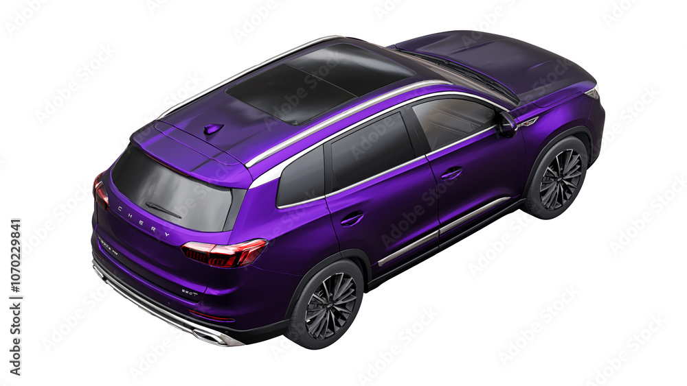 China, Shanghai. October 31, 2024. Chery Tiggo 8 Pro. Violet Chinese ...