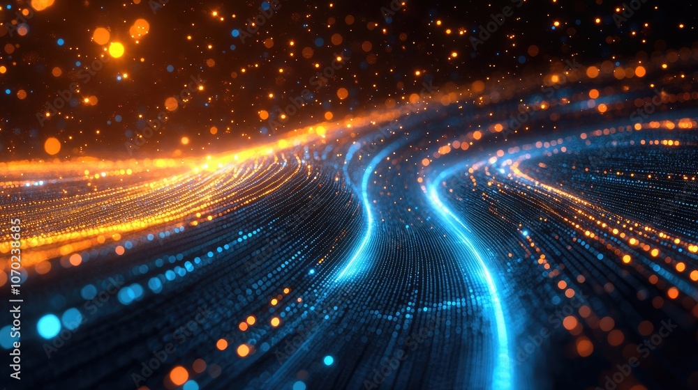 Glowing Light Trails of Data Flow: High-Speed Connectivity, Digital Networks, and Fiber Optic ...