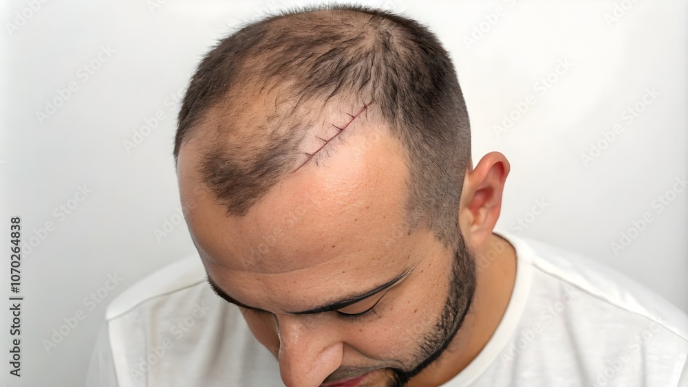 Head of Man Post Hair Transplant Surgery, Hair Loss Treatment,Post-Hair ...
