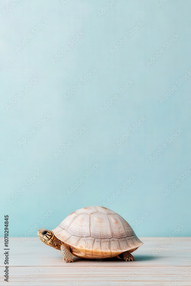 Turtle with head poking out of shell, isolated on clean background ...