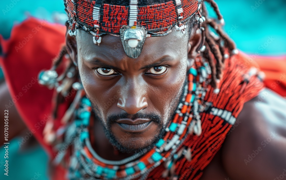 Intriguing Portrait of an African Man in Traditional Attire Stock Photo ...