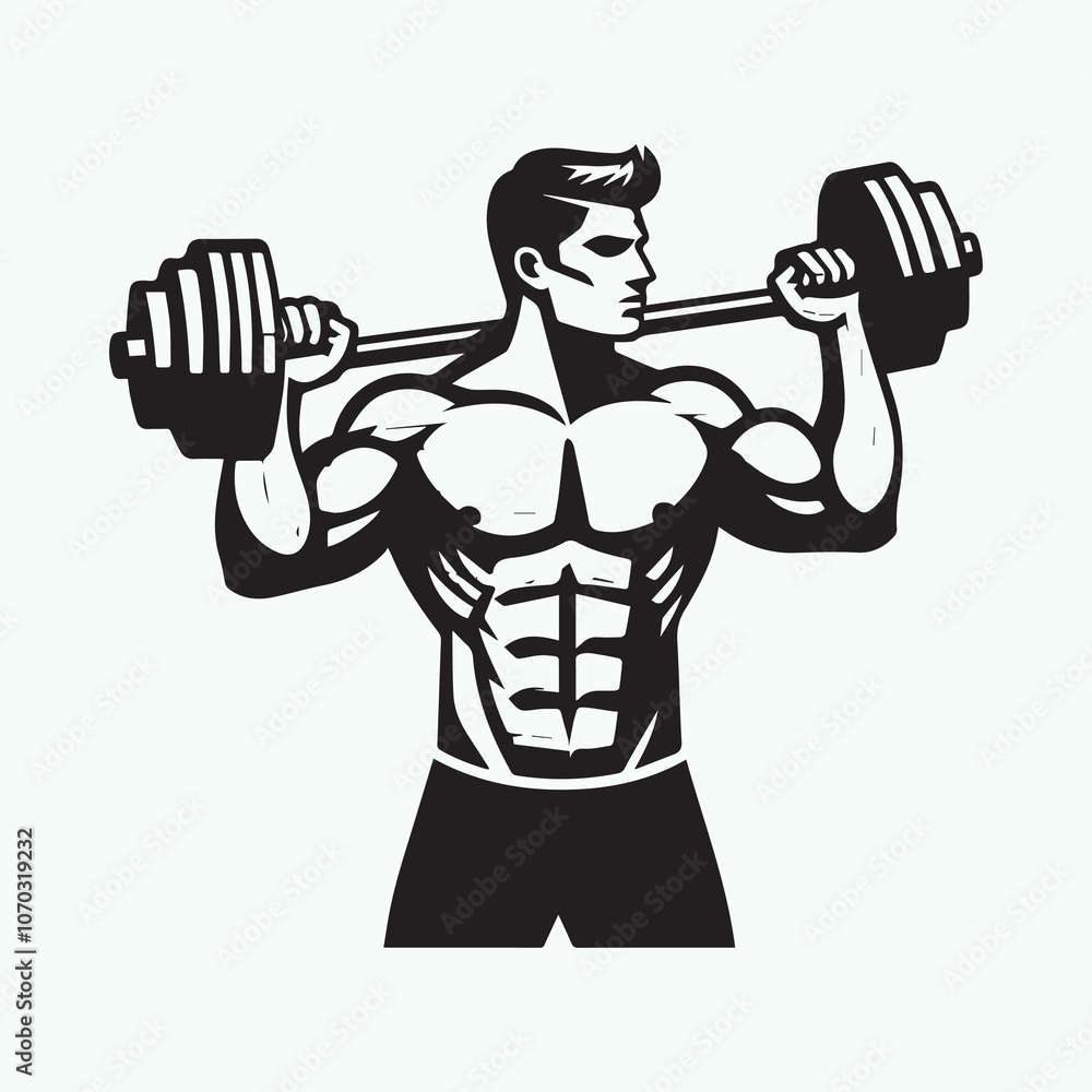 Male Model Lifting Weights vector, Male Model Lifting Weights ...