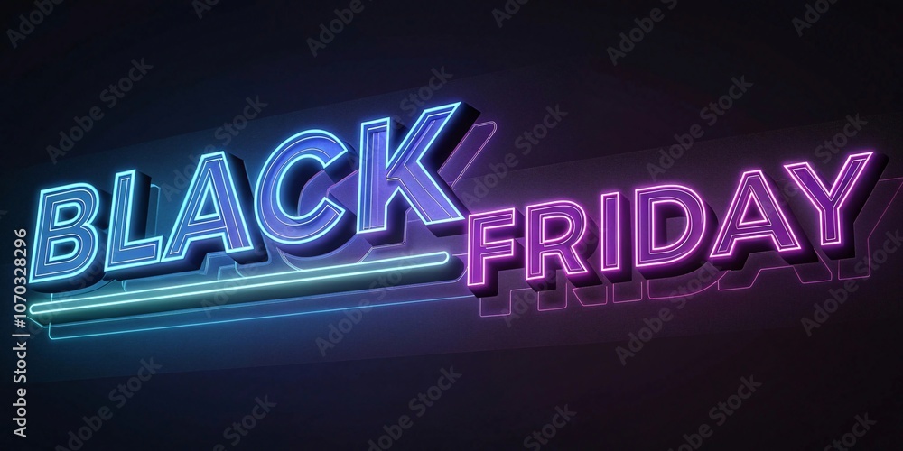 Black Friday Neon Sign With Retro Cyberpunk, Blue-Pink Glow, Urban Chic ...
