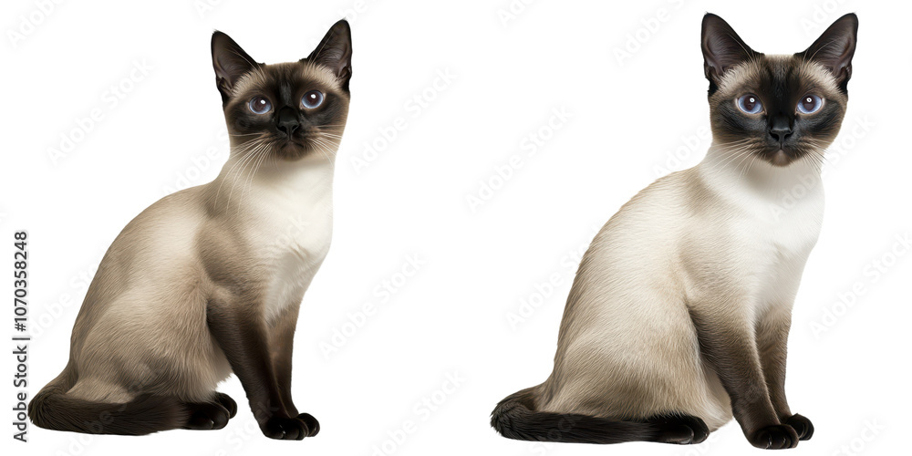 Elegant and captivating portrait of a Siamese cat posing confidently in ...