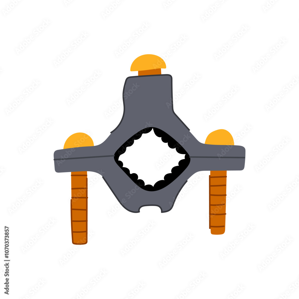 secure pipe clamp cartoon. flexible heavy, duty stainless, galvanized ...