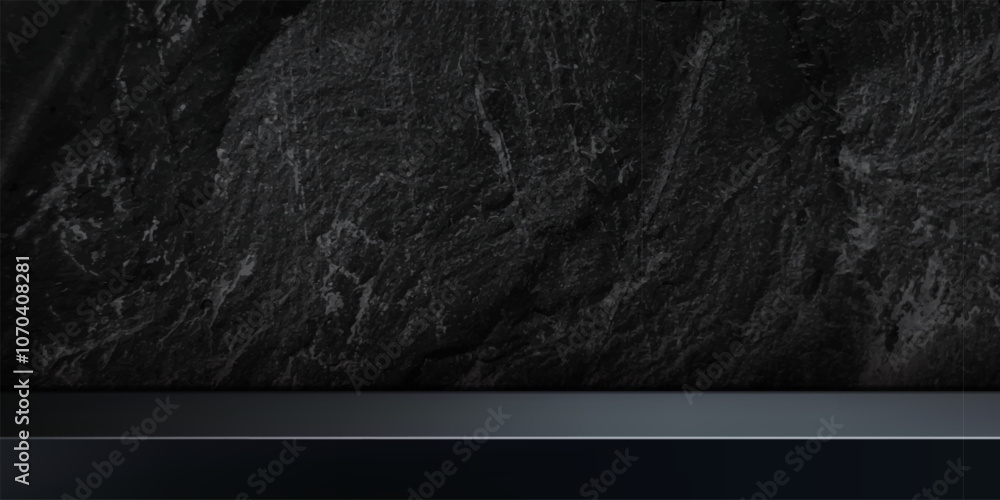 Black stone wall with limbo effect background. Dark gray wall of studio ...