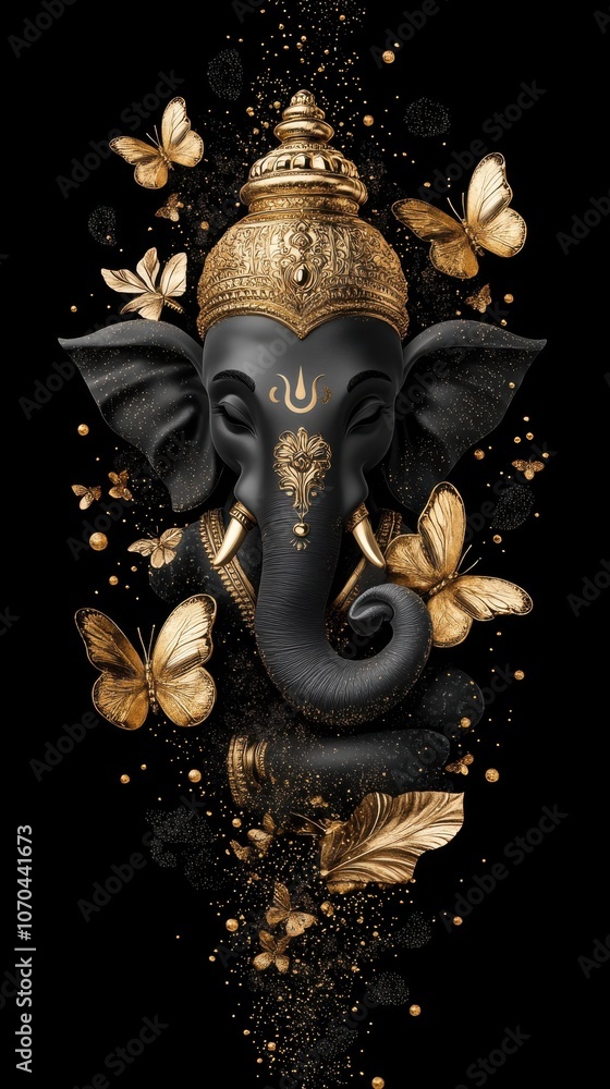 Celebrate prosperity and abundance with lord ganesha in a majestic ...