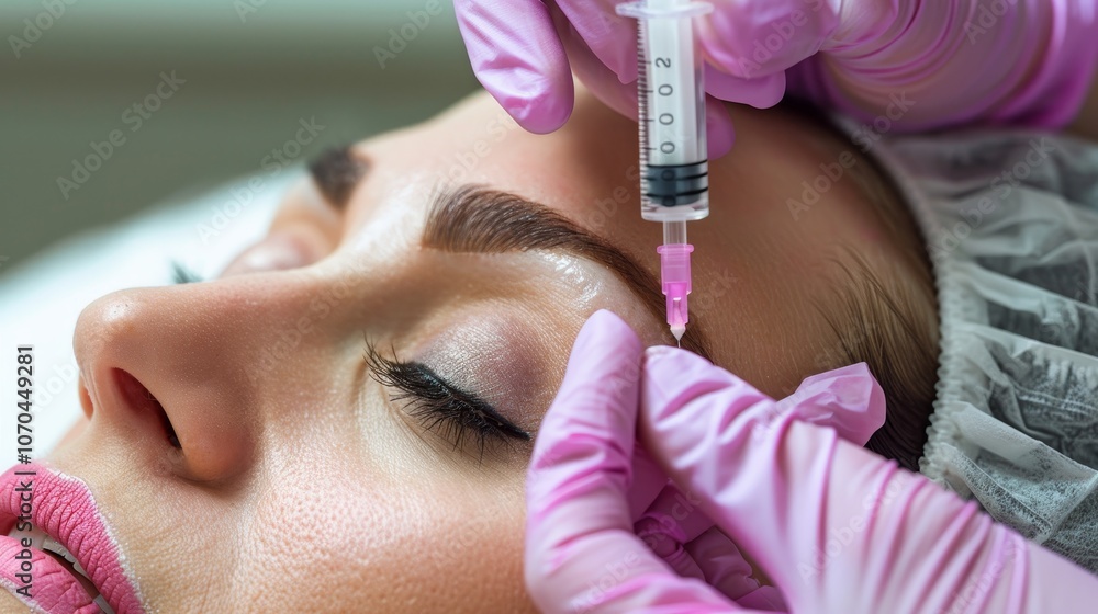 European woman showcasing cheek filler treatment for enhanced cheekbone ...