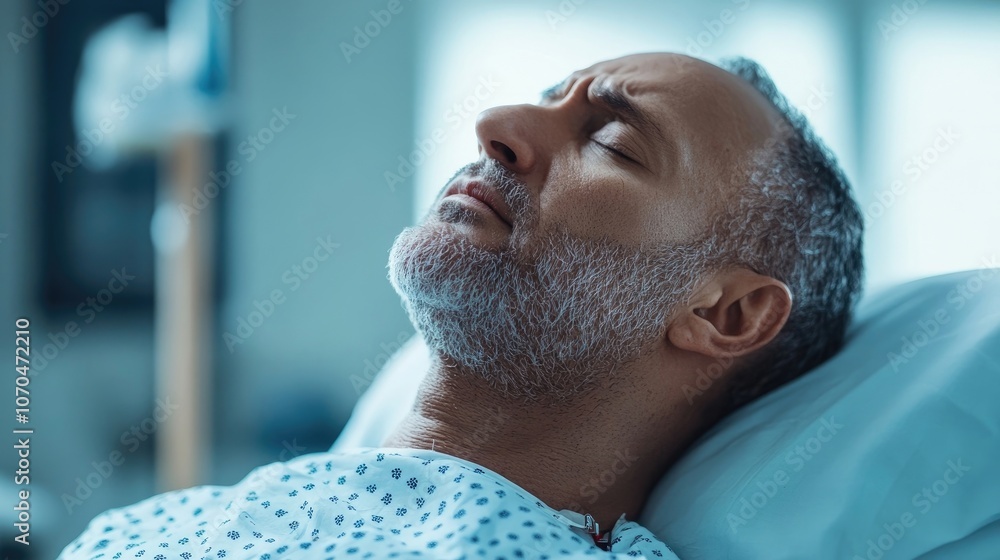 Man experiencing head and neck injuries in a hospital setting ...