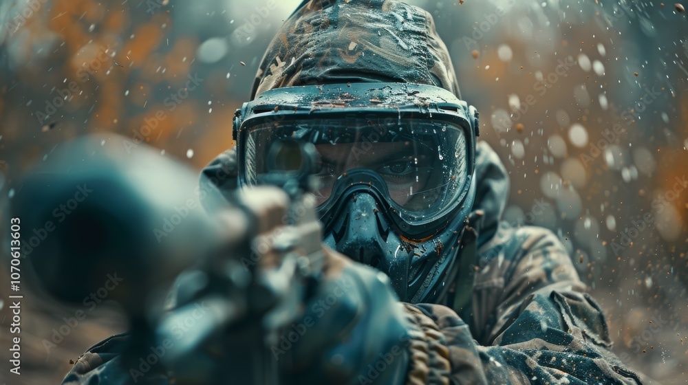 Paintball shooting competition with a focus on aiming, tactical ...