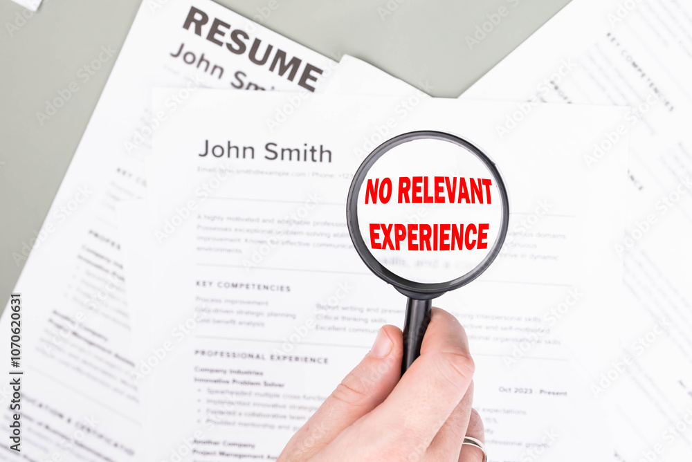 Fake mock CV (curriculum vitae) for John Smith, rejected by HR as not ...