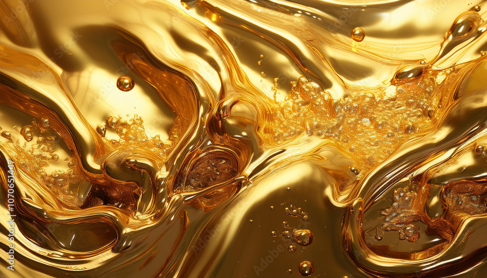 Splashing gold liquid texture background illustration Stock ...