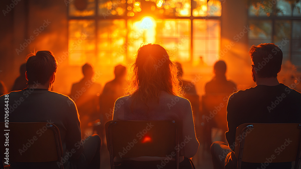 Group of People Sitting in Chairs with One Person Speaking and Leading ...