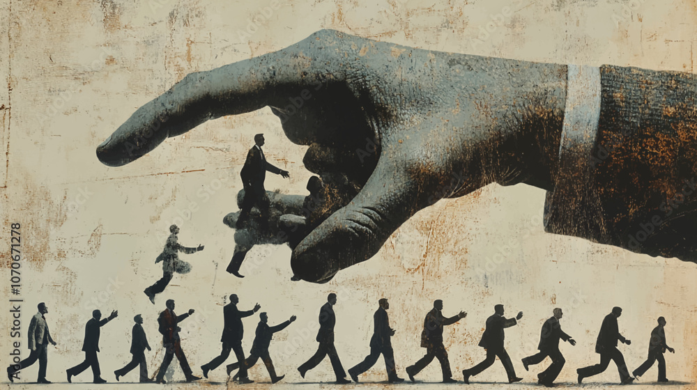 Hand of a toxic manipulator controls his victims, social zombies ...