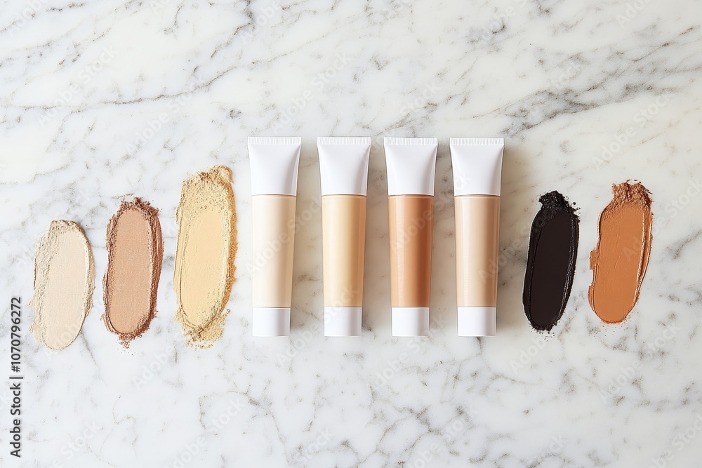 Foundation Swatches: Finding Your Perfect Match. Foundation tubes with ...
