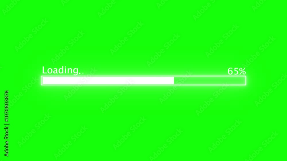 Cyberpunk loading bar animation with glitch effect. Futuristic uploading progress bar with ...