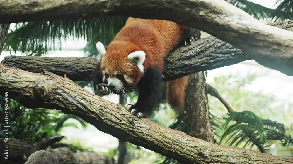 red panda, Ailurus fulgens, also called the lesser panda and the red ...