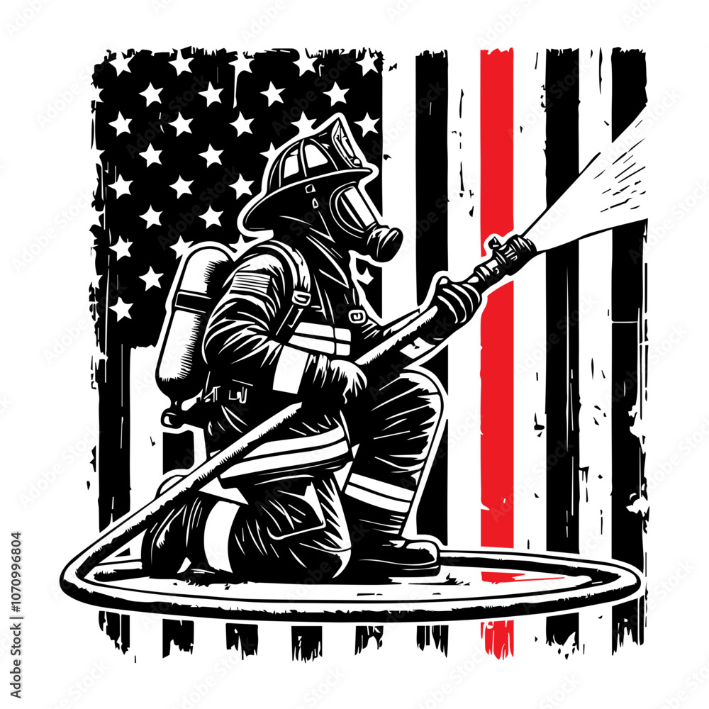 Vetor do Stock: Firefighter svg png, firefighter flag svg, fireman svg ...