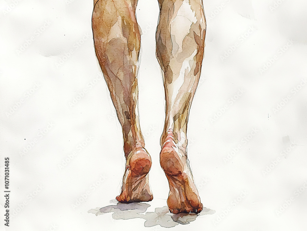 anatomy, legs, human, watercolor, study, painting, art, illustration ...