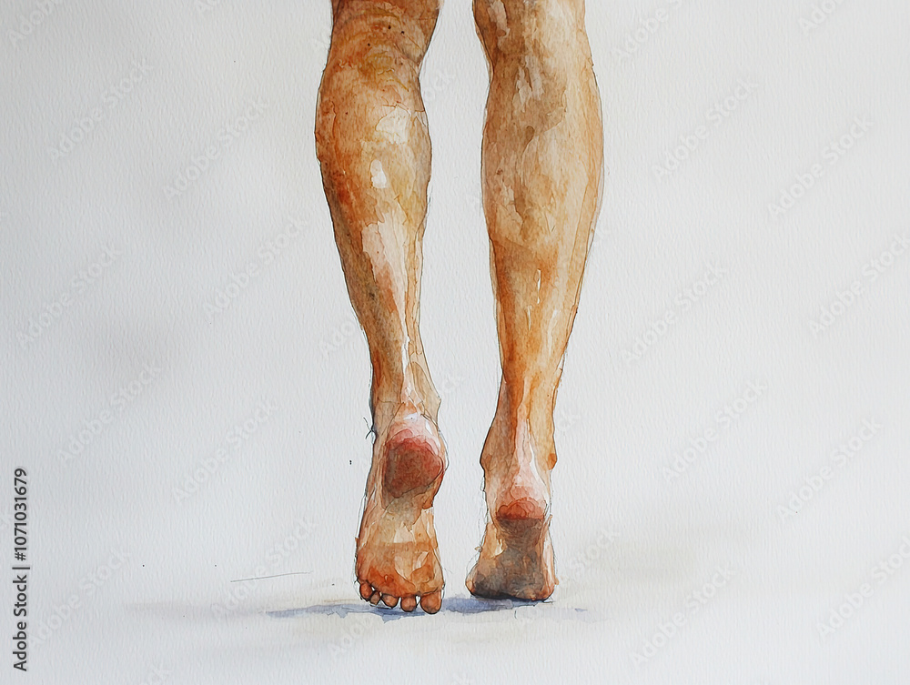 anatomy, legs, human, watercolor, study, painting, art, illustration ...