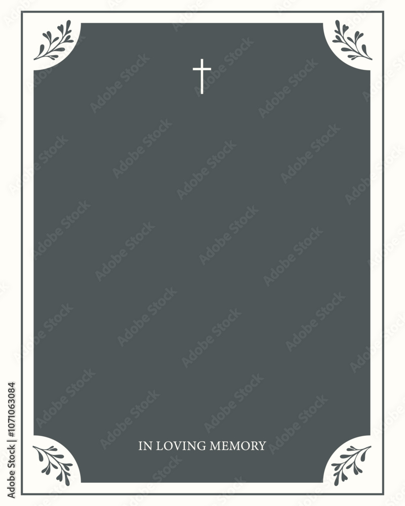 Funeral vector card. Empty card. Digital Funeral Announcement ...