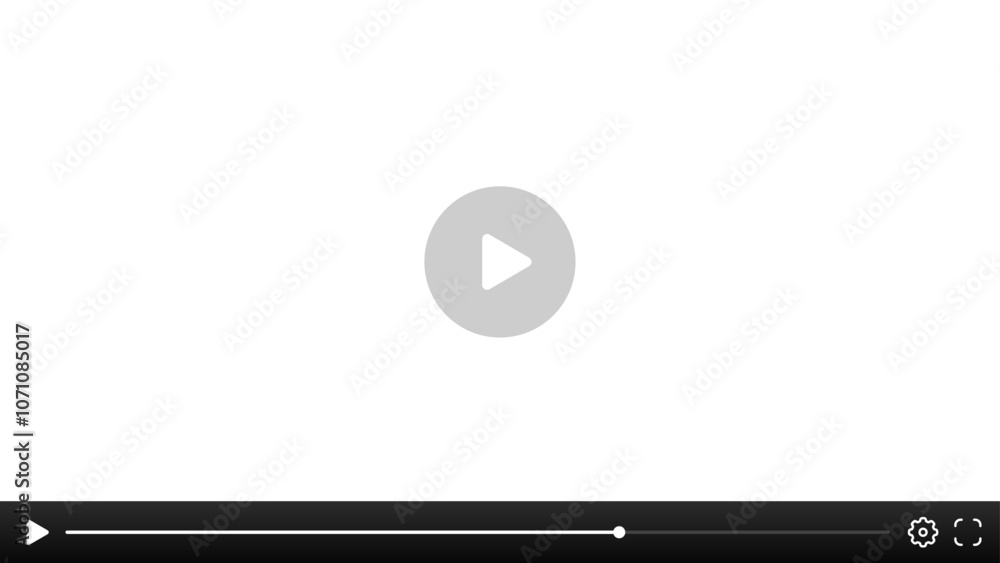 Video player template interface: blank mockup for a video player web UI ...