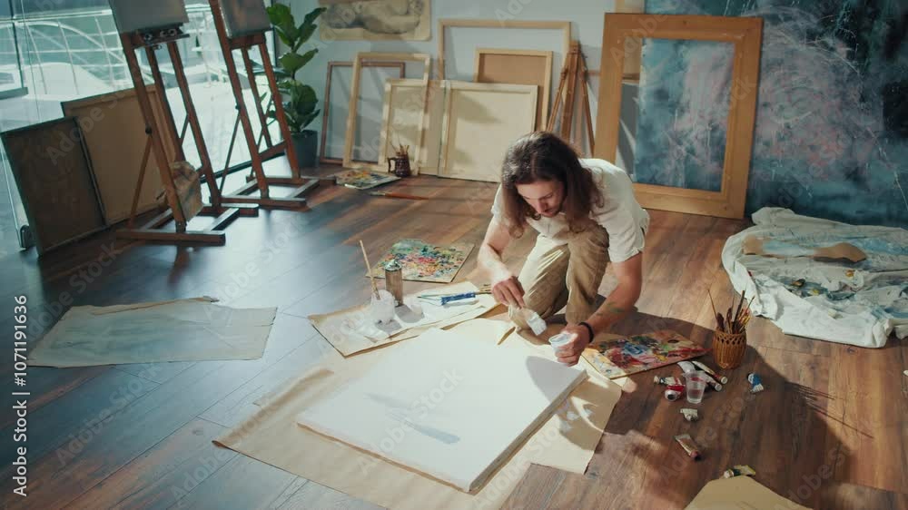 A Male Artist Engages in Therapeutic Drawing Practice to Restore ...