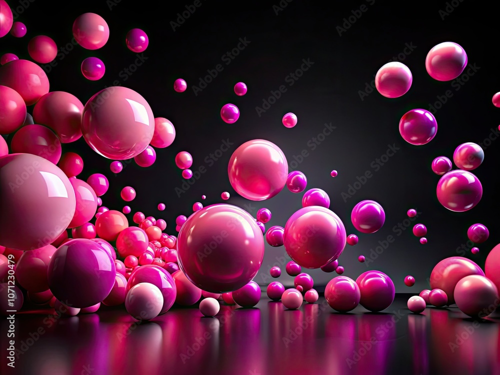 Ethereal Pink Spheres Floating in a Dark Void - Surreal Digital Art ...